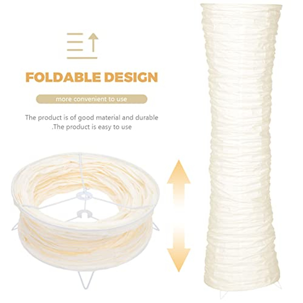 OSALADI Floor Light Shade Modern Vertical Paper Lamp Shade Nordic Lamp Shade Replacement Floor Light Cover for Home, Beige