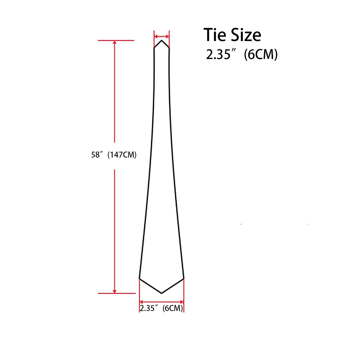 PenSee Men's Red Ties Solid Pure Color 2.35" (6CM) Plain Slim Necktie Skinny Ties For Men