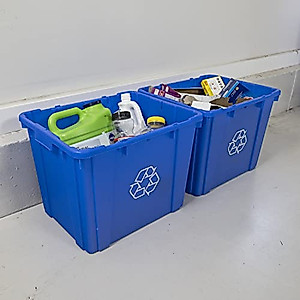 CX 14 Gallon Recycling Bin, Indoor/Outdoor, Stackable (6-Pack)