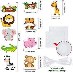 Sumind Jungle Animal Theme Party Supplies Woodland Animal Cutouts Banner Jungle Party Decorations Welcome Jungle Party Door Signs for Baby Shower Family Reunion School Party Decorations