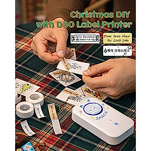 Memoking D30 Cute Label Maker - Upgraded D30 Thermal Label Printer Bluetooth Thermal Label Maker Thermal Label Maker Machine, Compact Bluetooth Label Sticker Printer