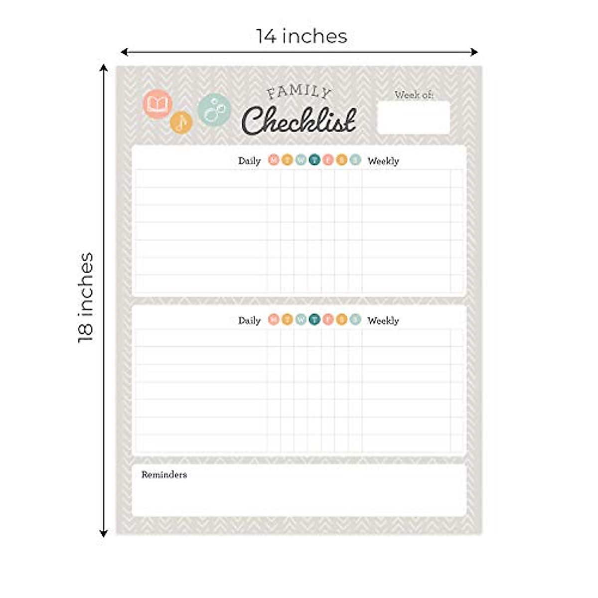 Neutral Toned Household Chore Chart / 14" x 18" Multiple Children Fill in Task List/Child Behavior Reward Chart