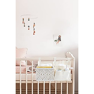 Mkono Macrame Bedside Caddy and Over The Door Organizer Boho Decor Storage for Nursery, Bedroom, Closet, Bathroom, Dorm, Set of 2