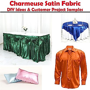 Satin Fabric | 2, 5, 10 Yards | Charmeuse Satin | 60" Wide | Silky & Shiny | Decoration, Fashion Crafts (Rich Gold, 2 Yards)