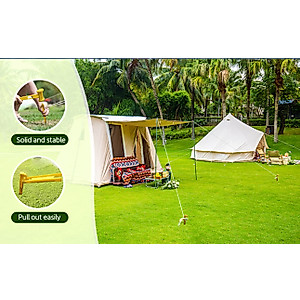 Tent Stakes for Sand ，Plastic Tent Stakes Heavy Duty, Lighter and Safer Than Tent Stake Metal,9 Inch Yellow Tent Stakes for Sand/Sand Stakes for Beach (24 Pack)