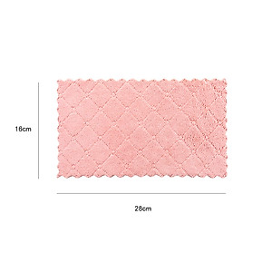 kimteny 12 Pack Kitchen Cloth Dish Towels, Premium Dishcloths, Super Absorbent Coral Velvet Dishtowels, Nonstick Oil Washable Fast Drying (Pink-Grey)