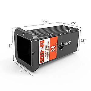 MICTUNING Upgraded 2-1/2 inches Class V to 2 inches Class III&IV Trailer Hitch Receiver Adapter - Heavy Duty 2.5 inches to 2 inches Reducer Sleeve Mount Insert Converter