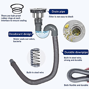 Free Standing Utility Sink Single Bowl Stainless Steel Sink w/Cold and Hot Water Pipe Faucet/Storage Shelve for Outdoor Garage Commercial Restaurant Kitchen Laundry Room 26.7"x17.3"