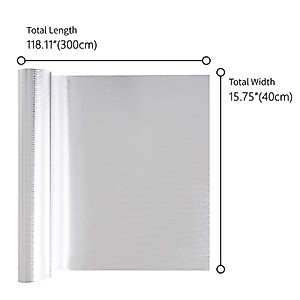 VEELIKE Kitchen Oil Proof Waterproof Sticker Stainless Steel Contact Paper Aluminum Foil Kitchen Stickers Self Adhesive Wallpaper for Backsplash Silver Contact Paper Metal for Appliances (15.8"×118")