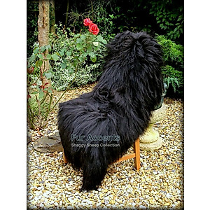 Shaggy Mongolian Sheepskin Faux Fur Throw Blanket Luxury Faux Fur Black Shag Minky Cuddle Fur Lining (5'x6')