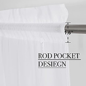 NICETOWN 4 Pieces Sheer White Curtains 84 - Window Treatment Rod Pocket Tulle Voile Drape/Panel Sets for Patio Door (4 Panels, W60 x L84)