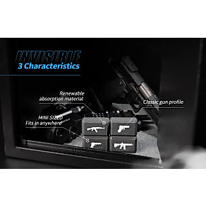 SILENT DRY Renewable Small Safe Dehumidifier Block, Rechargeable Portable Moisture Absorbers for Gun Accessories/Closet/Cabinet/Camerant/Gym Bag, up to 5L, 4 Pieces, Invisible