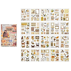 Cute Handbook Journaling Stickers - 20 Sheets PET Scrapbooking Stickers Waterproof Letter Stickers Stationary Stickers Junk Journal Supplies Clearance for Art Journaling Collage Craft Notebooks Album Crafter Gifts (Mountain Breeze)