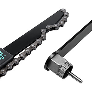 cyclists Cassette Removal Tool Sets - Chain Whip & Lock Ring Tool for Shimano HG Cassette/Freewheel Install Removal MTB Road Bike 7 8 9 10 11 Speed (Black)