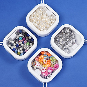 Ishua 4pcs Hair Tie Qtip Organizer, Portable Hair Tie Holder Organizer Can, Travel Qtip Holder Cotton Swabs Dispenser Storage Organizer for Hair Tie Accessorie, Hair Clip, Hair pin, Cotton Swabs