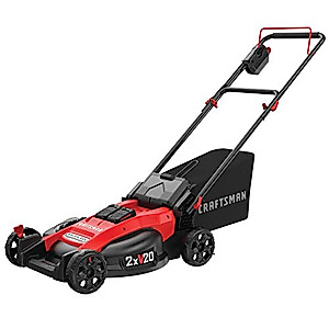 CRAFTSMAN V20 Lawn Mower, Push Mower, Lightweight and Portable, Grass Bag, Battery and Charger Included (CMCMW220P2)