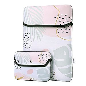 iCasso Laptop Sleeve for MacBook Air/Pro 13 inch,Waterproof Shock Resistant Notebook Protective Bag Carrying Case,Neoprene Bag with Small Case-Molandi