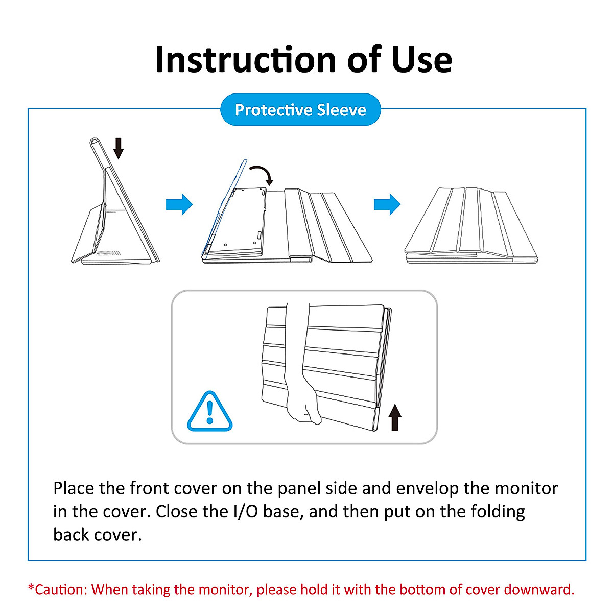 Gechic M505T / M505I Folding Sleeve(15A3) Stand, Smart Cover, Carrying case for Portable Monitor, Laptop, Anti-Scratch Screen Protection