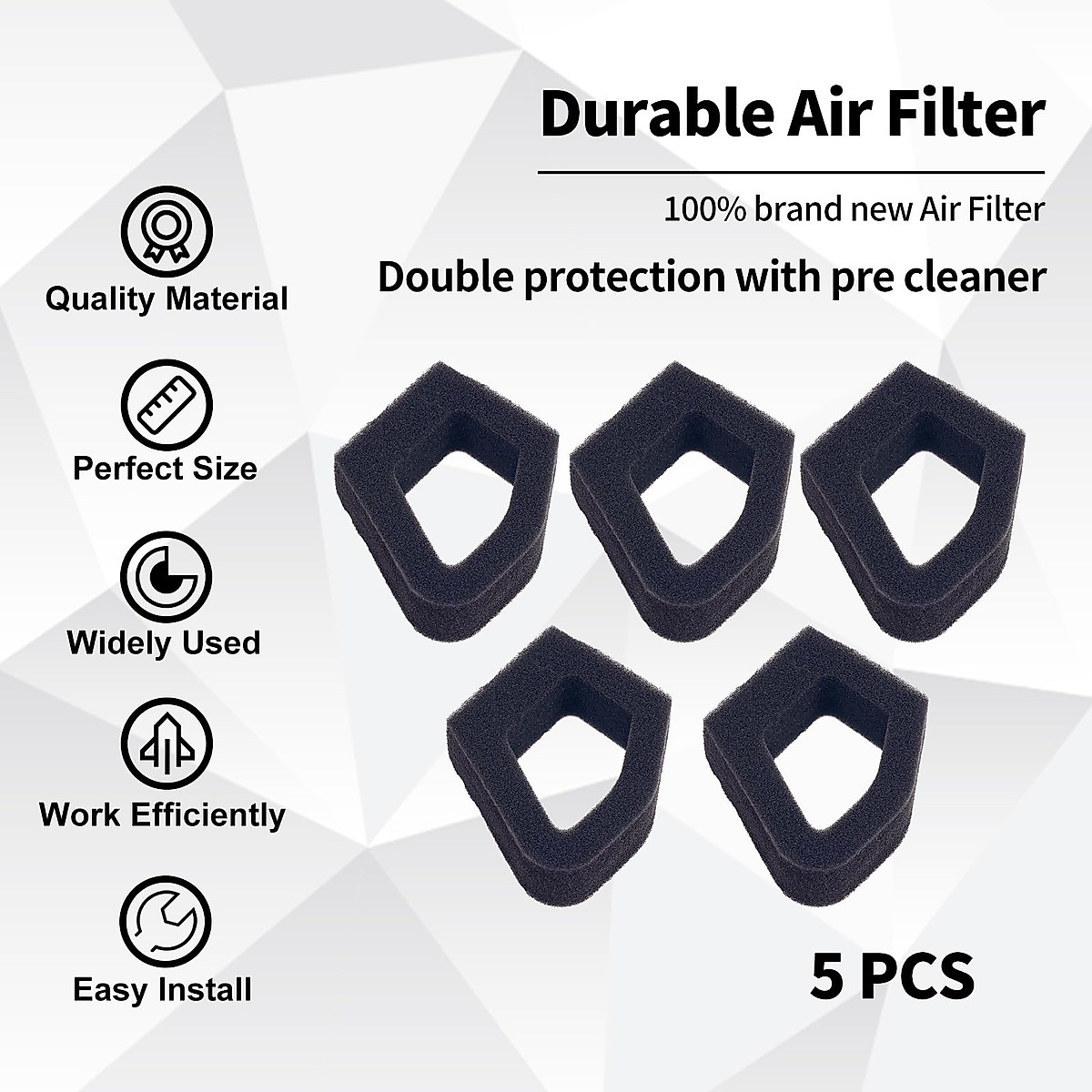 TIANYAN 17211-Z0Z-000 Air Filter 5pcs Replacement for Honda GX35 Engine GX35NT HHT35S 35cc Small Engine Gasoline Trimmer Brushcutter