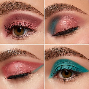 JOAH Beauty Flamingo Garden Cheek and Eyeshadow Palette, Highly Pigmented, Includes 5 Tropical Colored Eye Shadows, 2 Natural Blush Shades & 1 Pink Shimmer Highlighter, 1 Eye & Cheek Makeup Kit