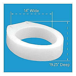 Carex Toilet Seat Riser, Elongated Raised Toilet Seat Adds 3.5 inches to Toilet Height, for Assistance Bending or Sitting, 300 Pound Weight Capacity Toilet Riser