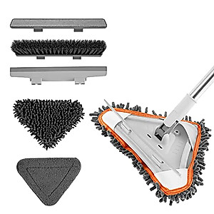 CB Wall Mop Cleaner with Adjustable Handle 360 ° Rotating Cleaning Mop Detachable Wall Cleaning Tool with Replaceable Mop Cloth Reusable Dust Mop Cleaner Wet and Dry Use Durable for Windows Wall Floor