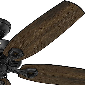 Hunter Fan Company 53243 Builder Elite Indoor Ceiling Fan with Pull Chain Control, 52", Matte Black