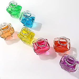 Magic Season Decorative Glass Bottles with Cork Stoppers (2.7 fl oz. Heart-Shaped Bottles / 6 Pcs)