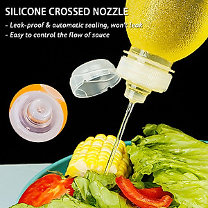 PARBEE 16oz Condiment Squeeze Bottles with Flip Top Lid, 4 Pack Refillable Condiment Containers Ketchup Squeeze Bottles, Leak Proof Dispenser for Syrup Oil BBQ Sauce with Labels & Markers