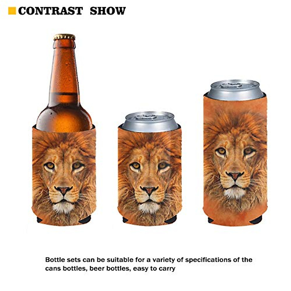 SEANATIVE Lover Cow Skin Can Cooler Beer Cooler Sleeve 2 Pack Sets of Party Can Coozie, Insulated Beer Can Holder for Cold Drinks, 16oz Can Bottle Size S