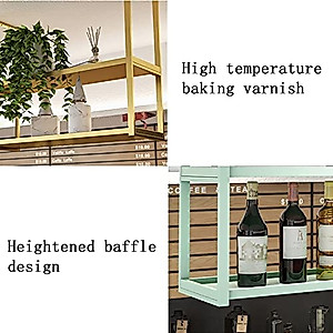 Ceiling Floating Shelves - Wall Mounted Wrought Iron Storage Rack, Hanging Wine Rack, Bar Hanging Display Rack, Ceiling Mount Display Rack, Easy Install Plant Holder/Wine Rack(Green,140*30*80cm(55*12*