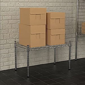 Krollen Industrial 14" x 24" NSF Chrome Wire Stationary Dunnage Storage Rack with 14" Posts Ideal for Commercial Kitchen Home Garage Warehouse Shelters