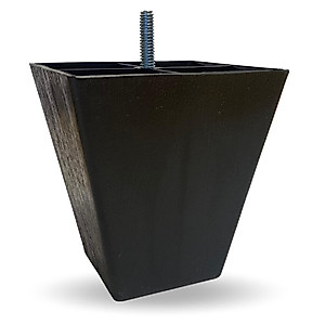 Elegent Upholstery 4-1/2" Square Tapered HDPE Plastic Espresso Black Sofa Furniture Legs - Set of 4