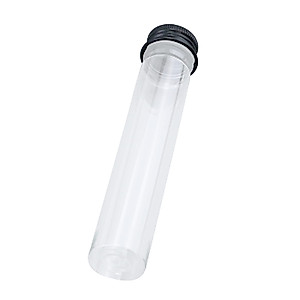 Woogim 10 pcs Plastic Test Tubes, 27×150mm(65ml) Flat Test Tubes with Black Screw Cap for Bath Salts, Gumball Candy Storage, Hot Chocolate,Party Favors