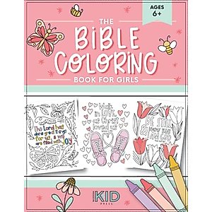 The Bible Coloring Book for Girls: Color 40 Cute Designs of Inspirational Verses & Christian Artwork