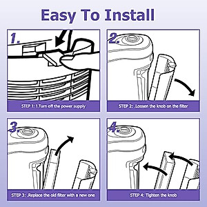 FLT4850PT HEPA Filter B Replacement Compatible with AC4825 AC4300 AC4800 AC4900 AC4850, 4 True HEPA Filters & 8 Activated Carbon Pre-Filters, Pet Pure Version, Purple