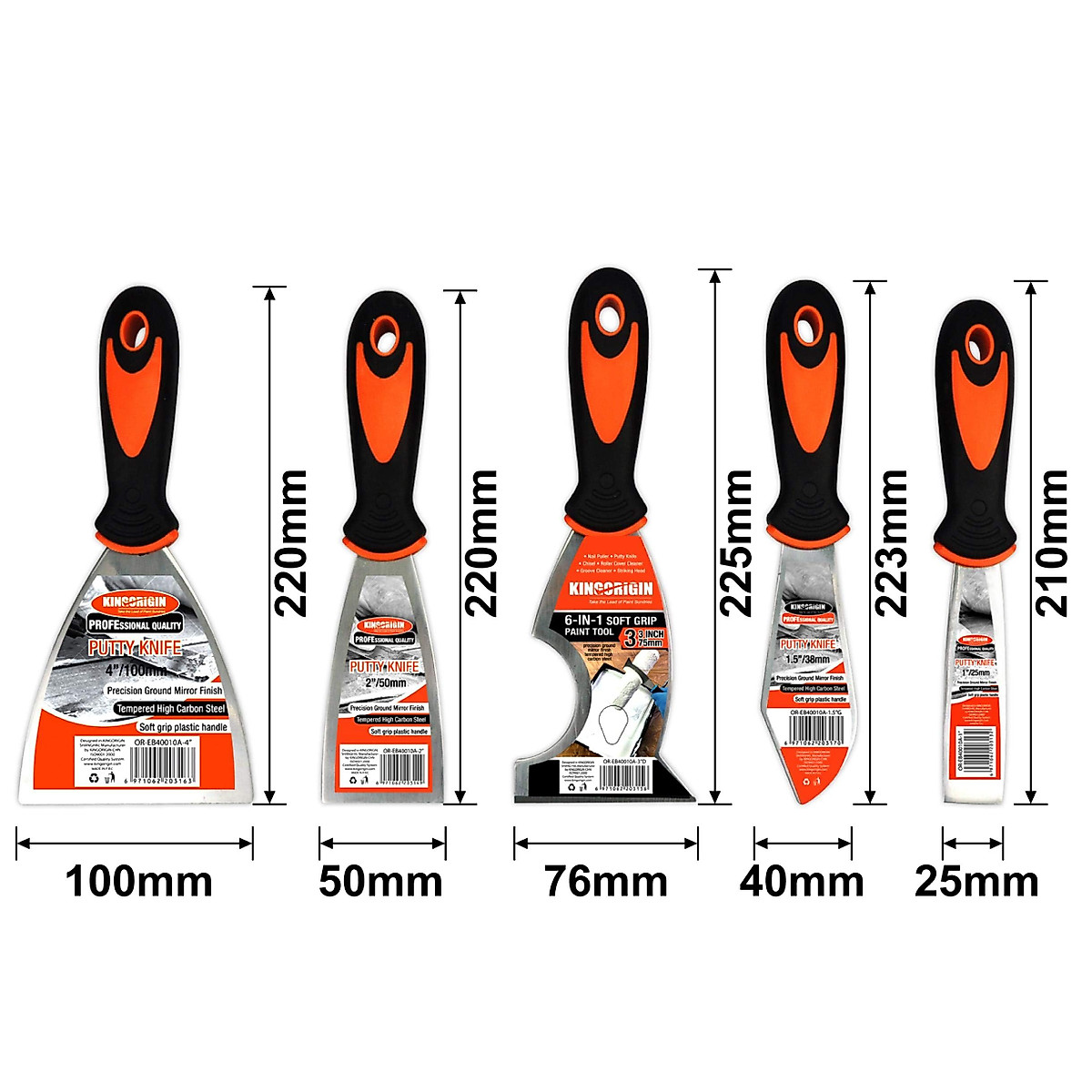 5 Piece Premium Stainless Steel,home tool kit,home repair tools,tool set,tool kit,multi-use,paint scraper,putty knife,paint scraper set,tools,hand tools,tools