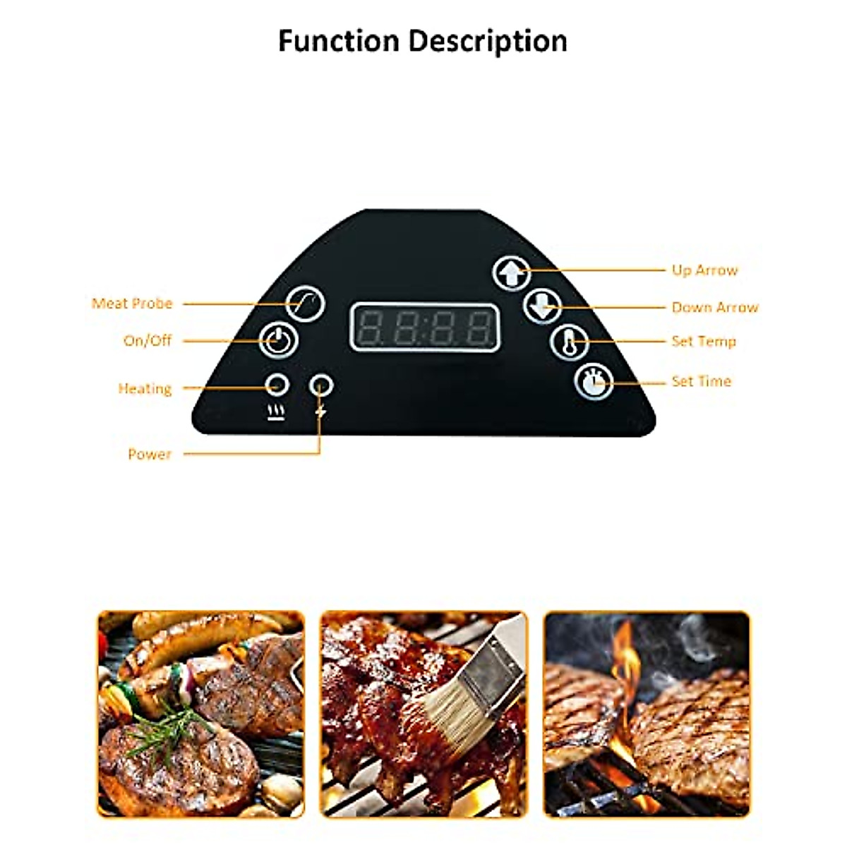 Digital Control Panel Replacement Fit for Masterbuilt MB21071218, MB21072319, MB21072719 Other Models Digital Electric Smoker Parts LED Digital Display Part Number 9907170133