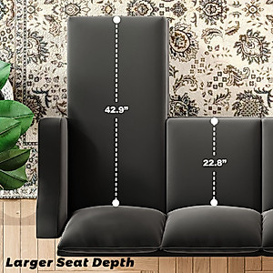 Belffin Velvet Convertible Sectional Sofa L Shaped Couch Reversible Sectional Sofa with Chaise Velvet 4 Seat Sectional Sofa (Grey)…