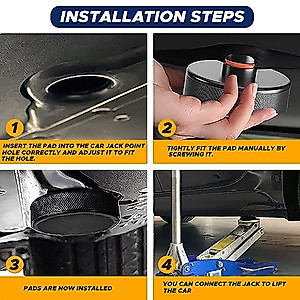 EcoNour Jack Pads Compatible for Tesla (Pack of 4) | Upgraded Lifting Pucks with Storage Case Accessories | Jack Pucks with Silicone Rubber Compatible for Tesla Model 3 Model Y/S/X, (2016 to 2023)