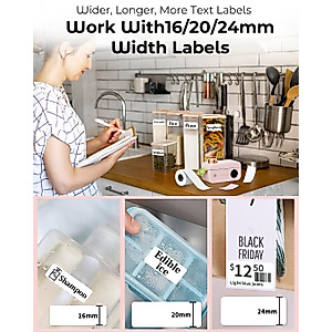 Phomemo Label Maker Machine- D50 Large Label Maker with Cutter Thermal Label Printer for 3/5" to 9/10" Tape, Labeler for Home Address, Organization, Office, Gift, Support iOS & Android