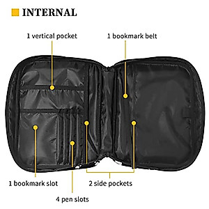 Coldinair Black White Dog Paws Print Bible Covers for Women Men Carrying Book Case Church Bag Bible Protective with Zippered Pocket and Durable Handle