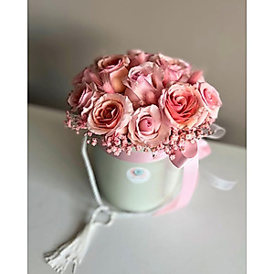 UNIKPACKAGING Premium Quality Round Flower Box, with Tassel, Gift Boxes for Luxury Flower and Gift Arrangements, Set of 3 pcs (Silver White)