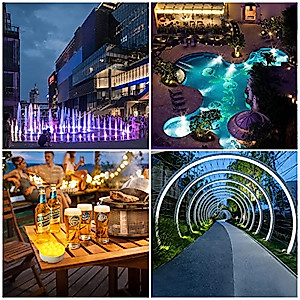 Vicalo Rechargeable Submersible Led Lights IP68 Waterproof Colorful WRGB Lights for Pool Pond Bathtub Hot Tub Spa Party Decor Radio Frequency Controlled, 1 Pack