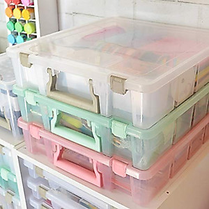 ArtBin 6955RJ Super Satchel 1-Compartment Box, Art & Craft Organizer, 1-Pack, Translucent Mint