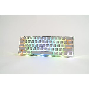 Smart Duck XS-61K 60% TKL Wired Pudding Keycaps Mechanical Gaming Keyboard,RGB LED Backlit N-Key Rollover,Hot Swappable, Red Switch （Transparent White）