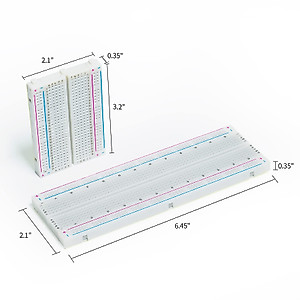 SunFounder 5PCS Breadboards Kit Include 3PCS 830 Point 2PCS 400 Point Solderless Breadboard Compatible for Arduino Proto Shield Distribution Connecting Blocks