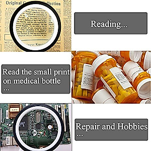 Ocim Magnifying Glass with Light,30X Lighted Magnifying Glass for Reading