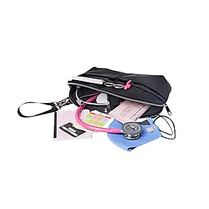 HeartSoul Harper Utility Women's Crossbody Handbags, Nurse Bag, One Size, Black with Black Straps