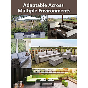 OmniBuy 14 Piece Outdoor Patio Cushion Covers Replacement (2 Seat Covers, 6 Back Covers, and 6 Side Covers) Outdoor Cushion Slipcovers with Zipper for Outdoor Furniture (Burgundy)